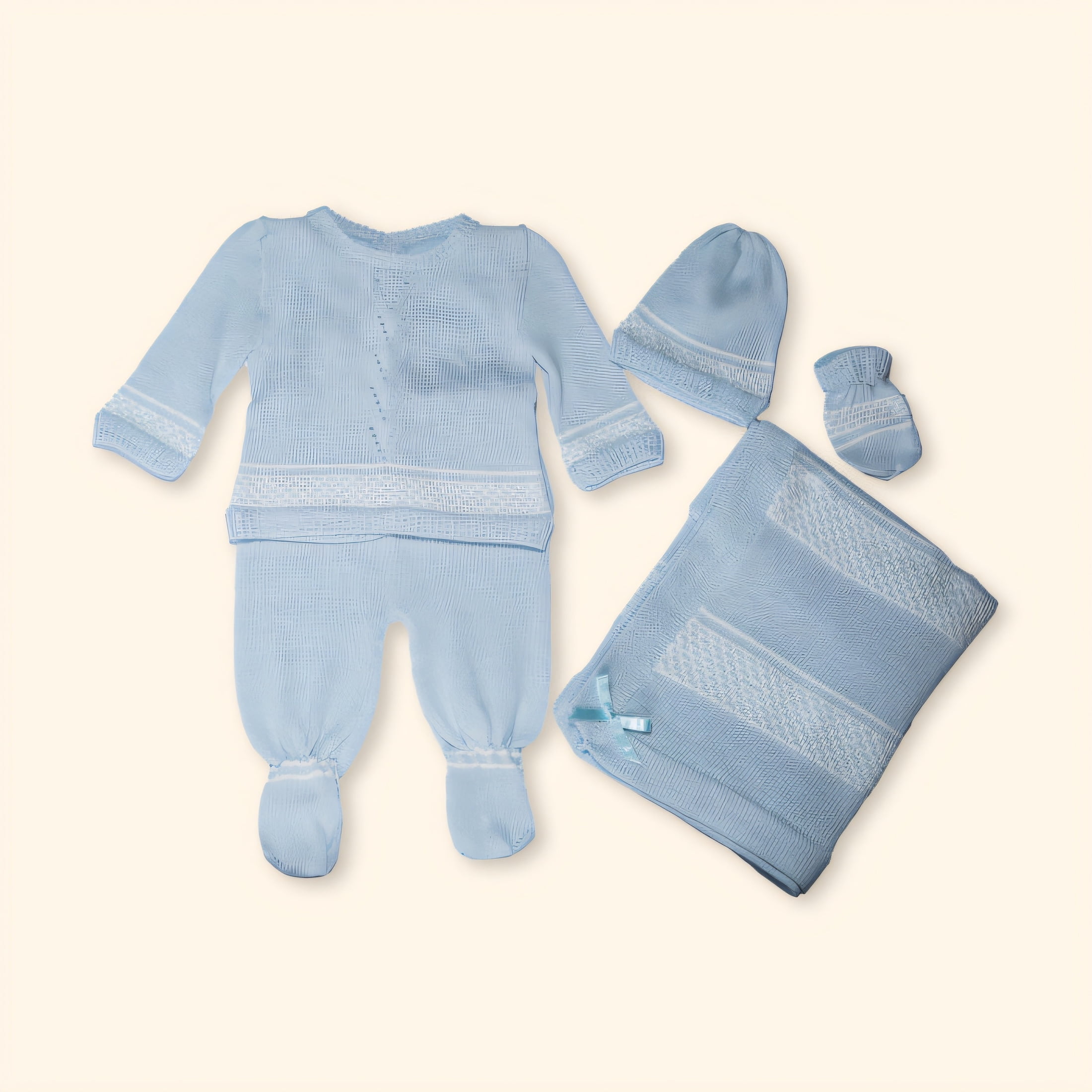 Karela Kids V Knitted Set - Without Blanket, Light Blue - Walmart.com