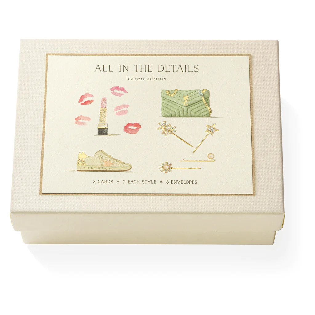 Karen Adams Box of 8 "All in the Details" Notecards with Matching ...