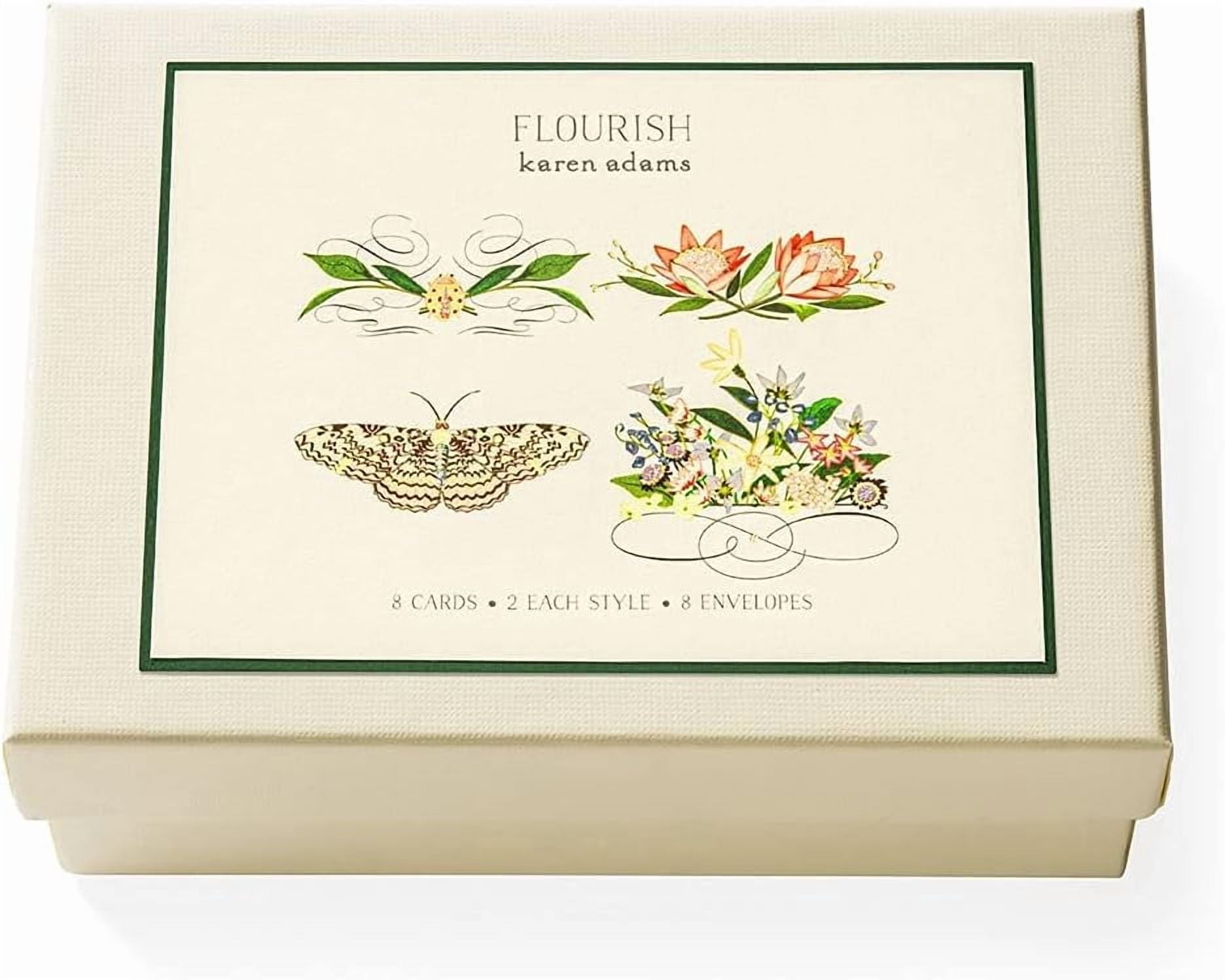 Karen Adams Box of 8 Assorted Notecards with Matching Envelopes ...
