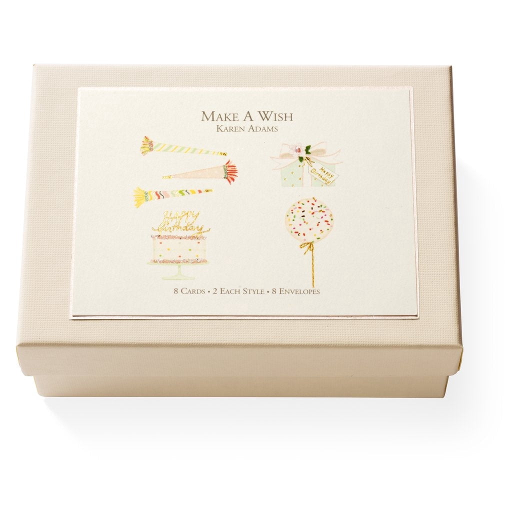 Karen Adams Box of 8 Assorted Notecards with Matching Envelopes - Wish ...