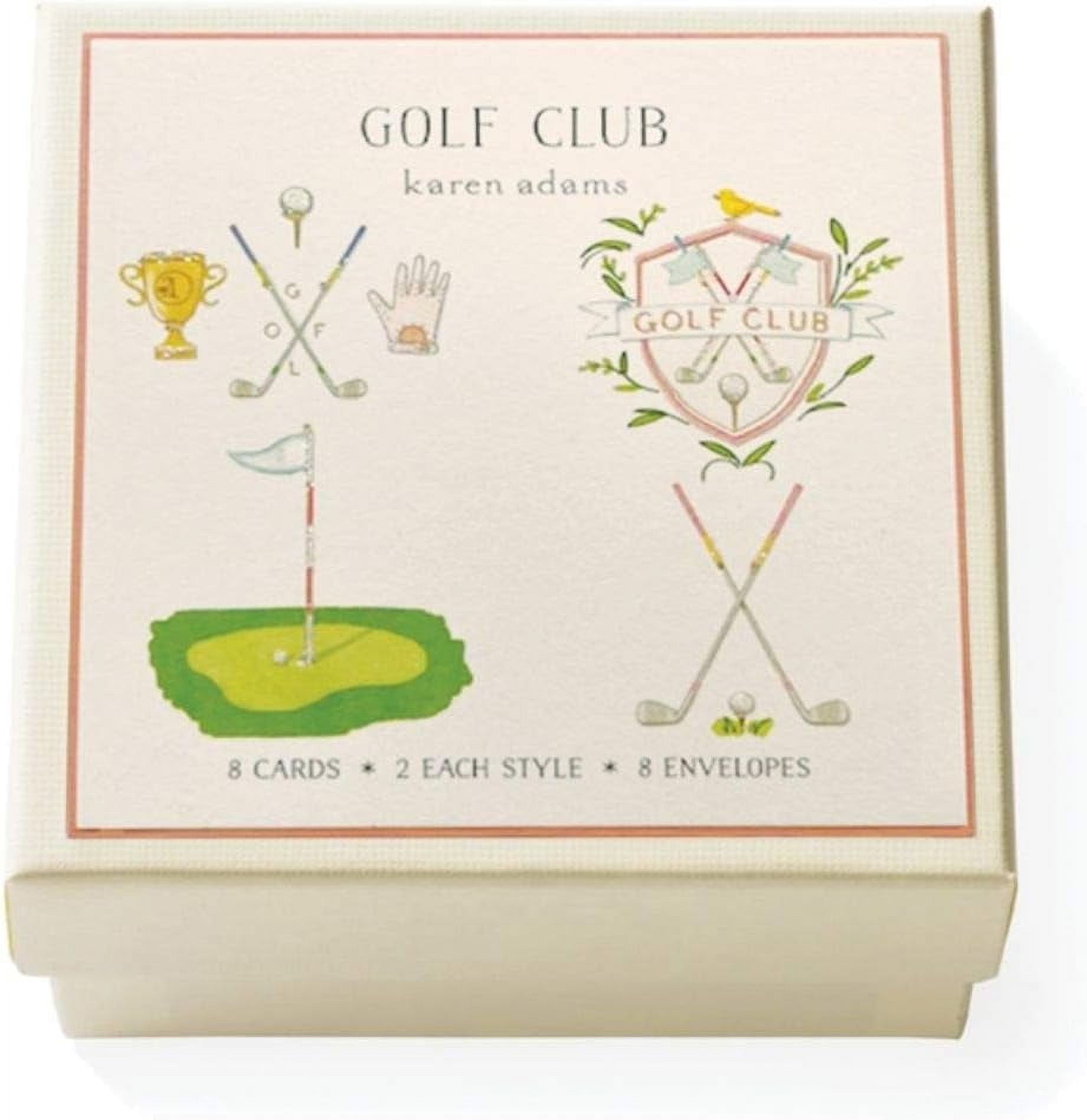 Karen Adams "Golf Club" Gift Enclosure Box of 8 Assorted Cards with ...
