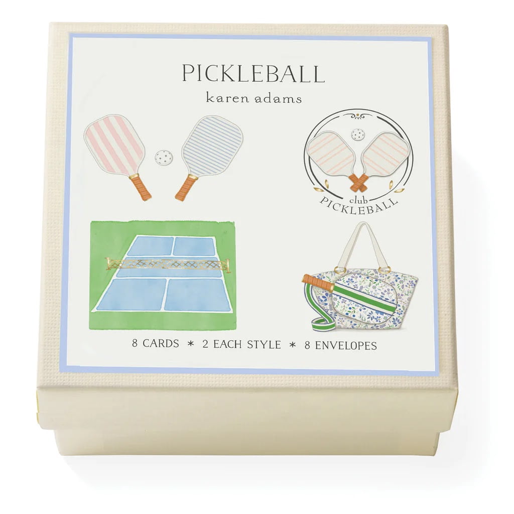 Karen Adams "Pickleball" Gift Card Enclosure Box of 8 Assorted Cards ...