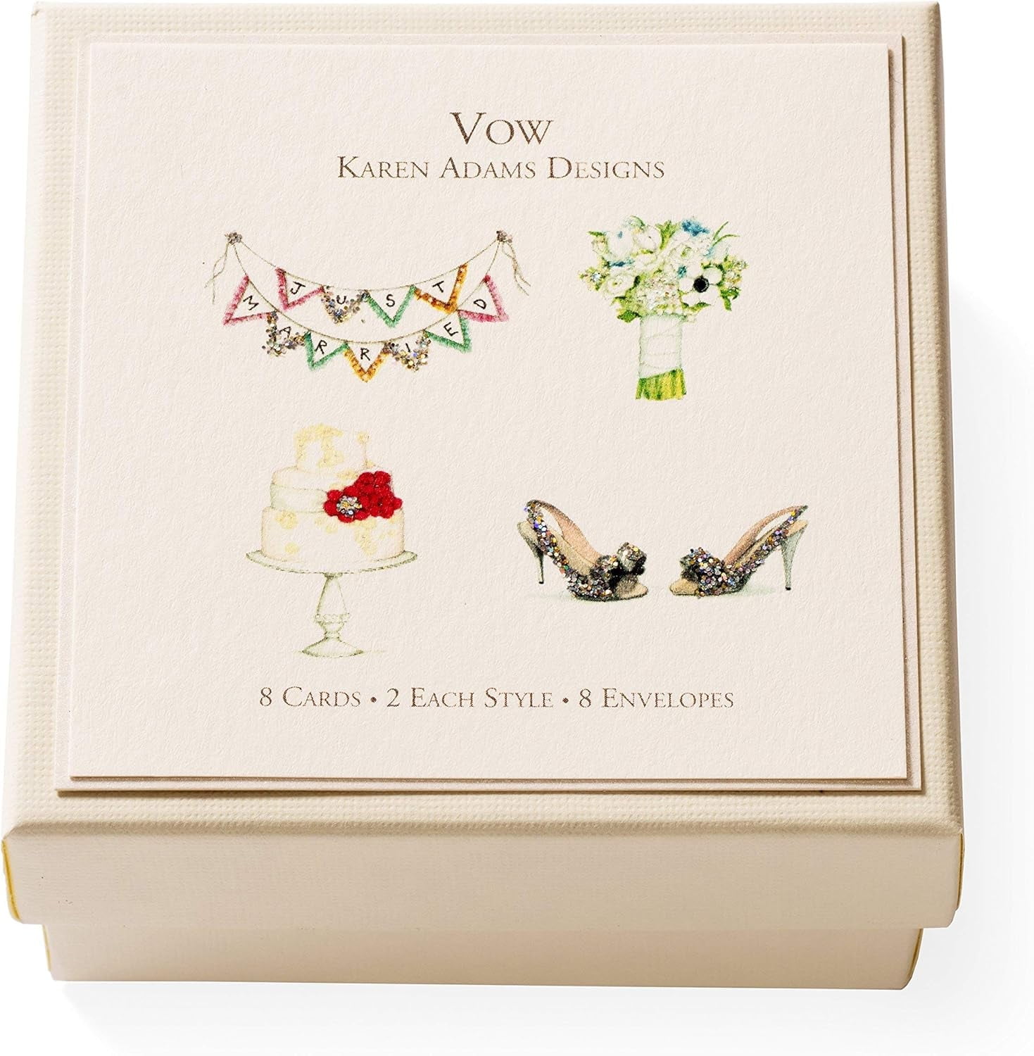 Karen Adams "Vow" Gift Enclosure Box of 8 Assorted Cards with Vellum ...