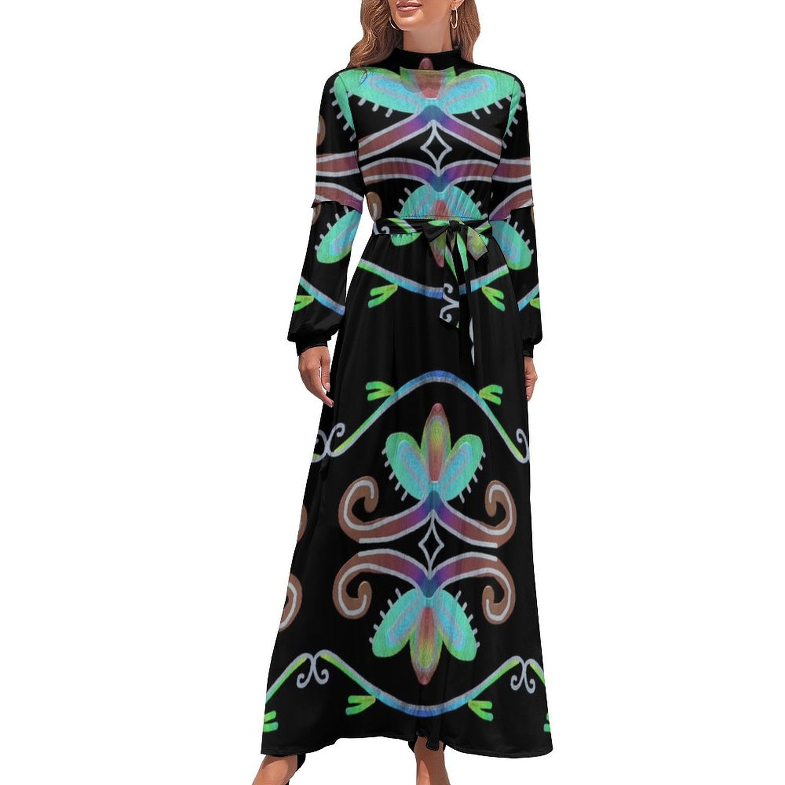 Karen DeLeary Painted Rock Floral Long Dress Party dresses for women ...