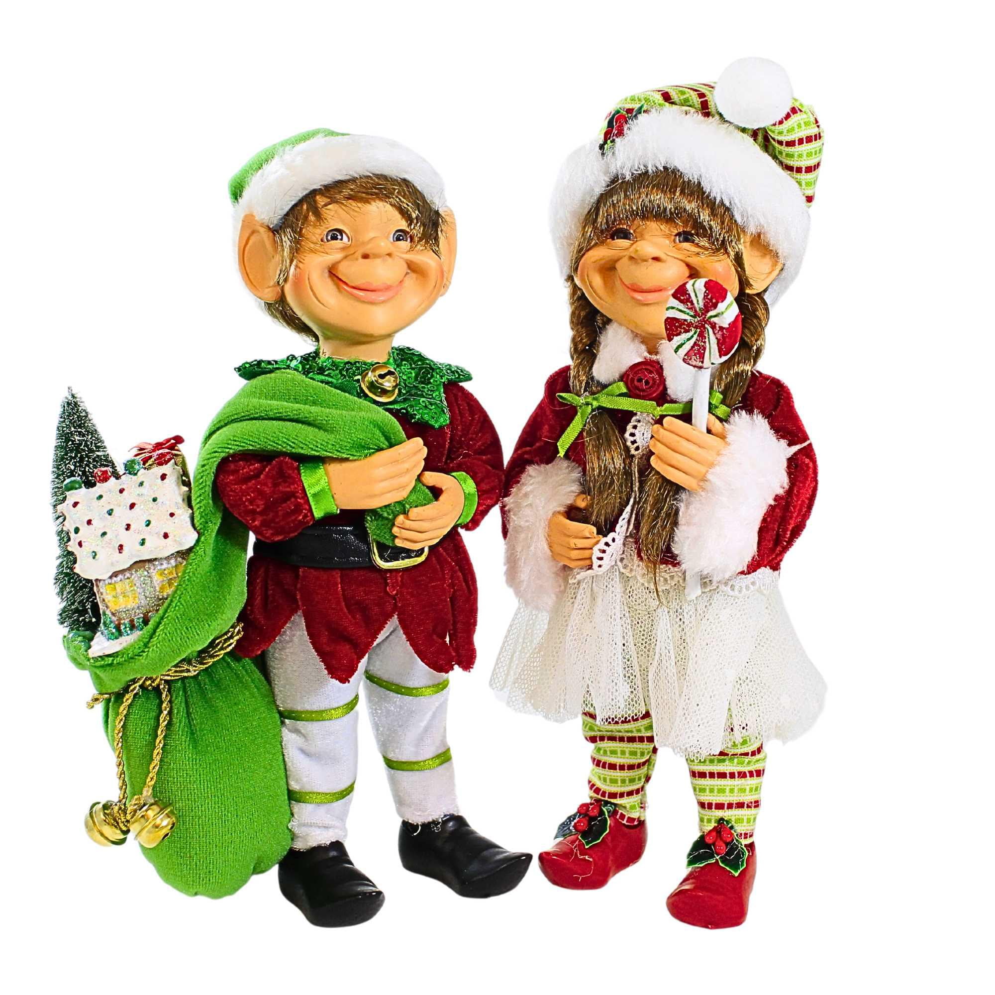Karen Dideon Special Delivery Elf Set - Set Of Elf Figurines 9.5 Inch ...
