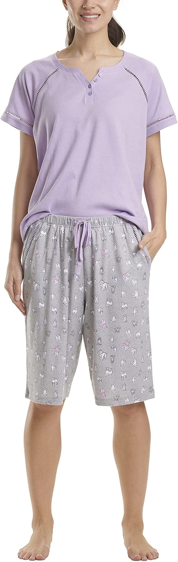 Karen Neuburger Sleeve Top and Bermuda Short Set, Regular and Plus Size ...