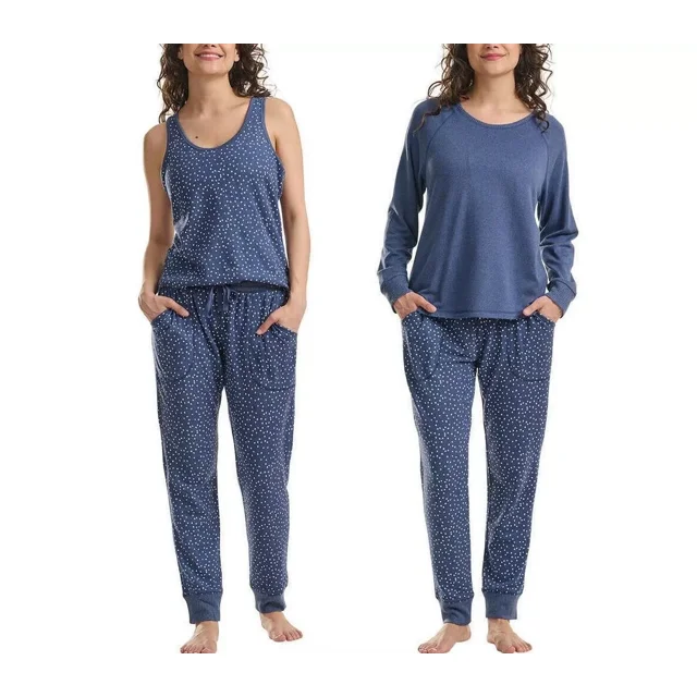 Karen Neuburger Women's 3-Piece Printed Soft Pajama Lounge Set (Blue, M ...