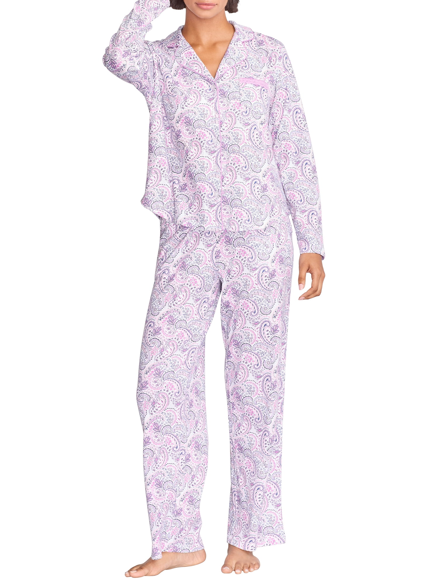 Karen Neuburger Womens Cheshire Secrets Girlfriend Knit Pajama Set With ...