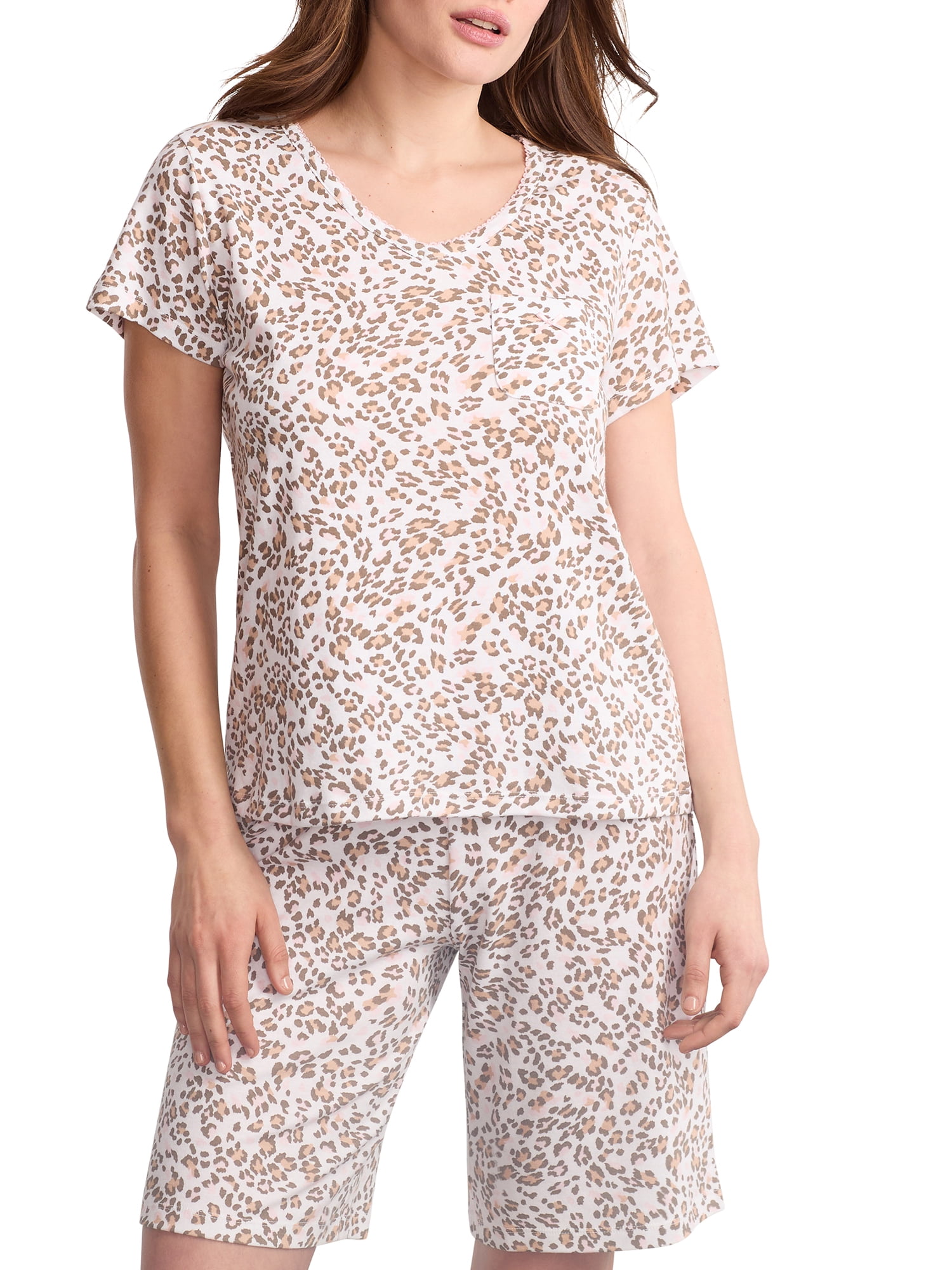 Karen Neuburger Womens V-Neck Knit Bermuda Pajama Set Style-RLK0198 ...