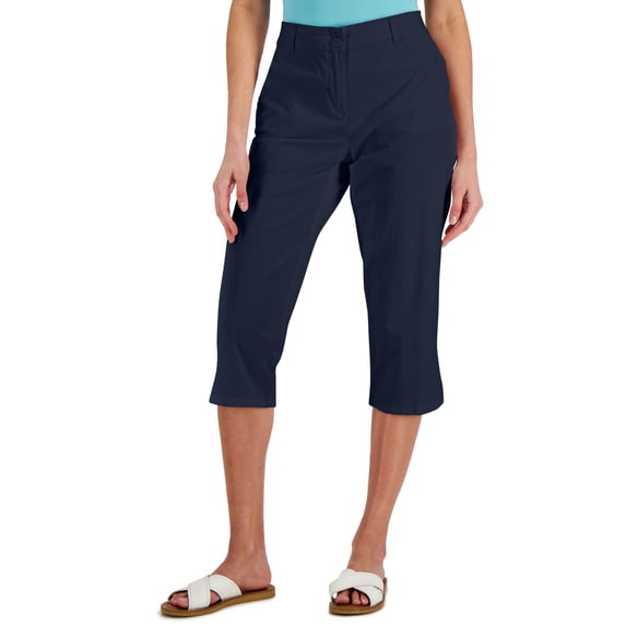 Karen Scott Petite Comfort Waist Capri Pants Intrepid Blue 8P - Walmart.com