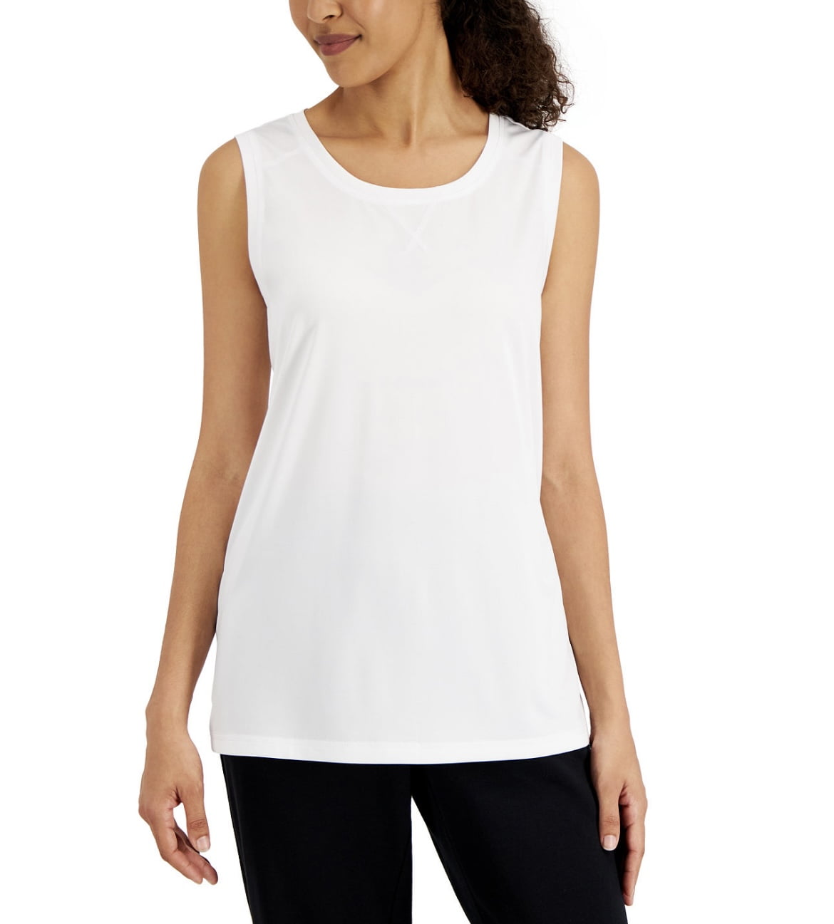 Karen Scott Sport Women's Scoop Neckline Sleeveless Tunic Tank Top ...