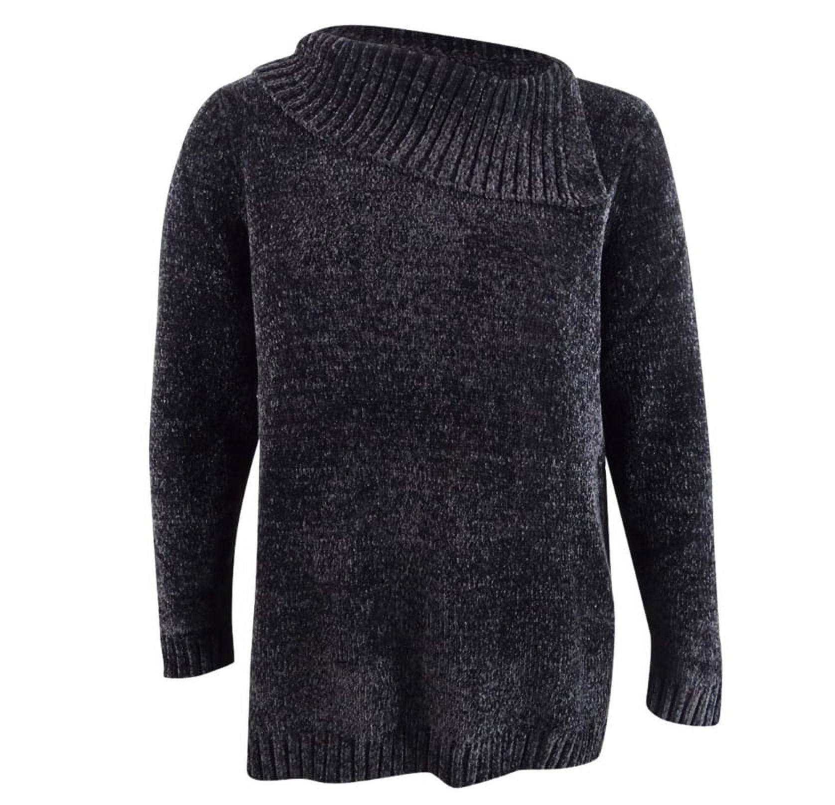 Karen Scott Women's Envelope Neck Chenille Sweater Grey Size Petite ...