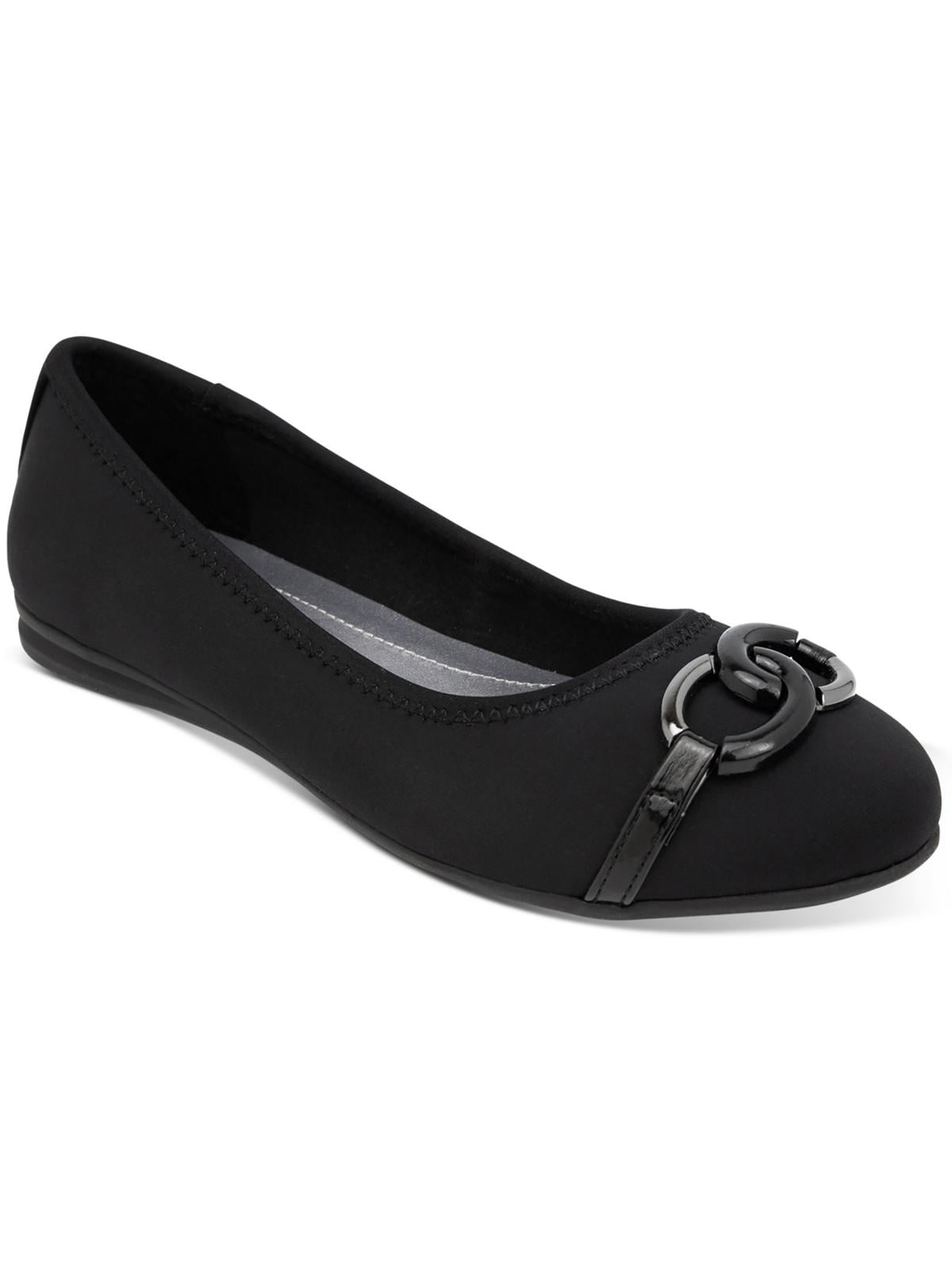 Karen Scott Womens Amandaa Faux Leather Slip-on Ballet Flats - Walmart.com