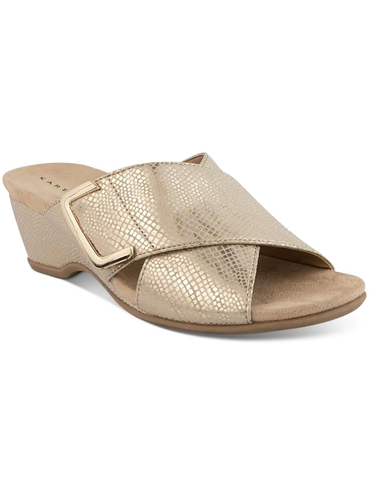 Karen Scott Womens ELZAA Slip On Open Toe Wedge Sandals - Walmart.com