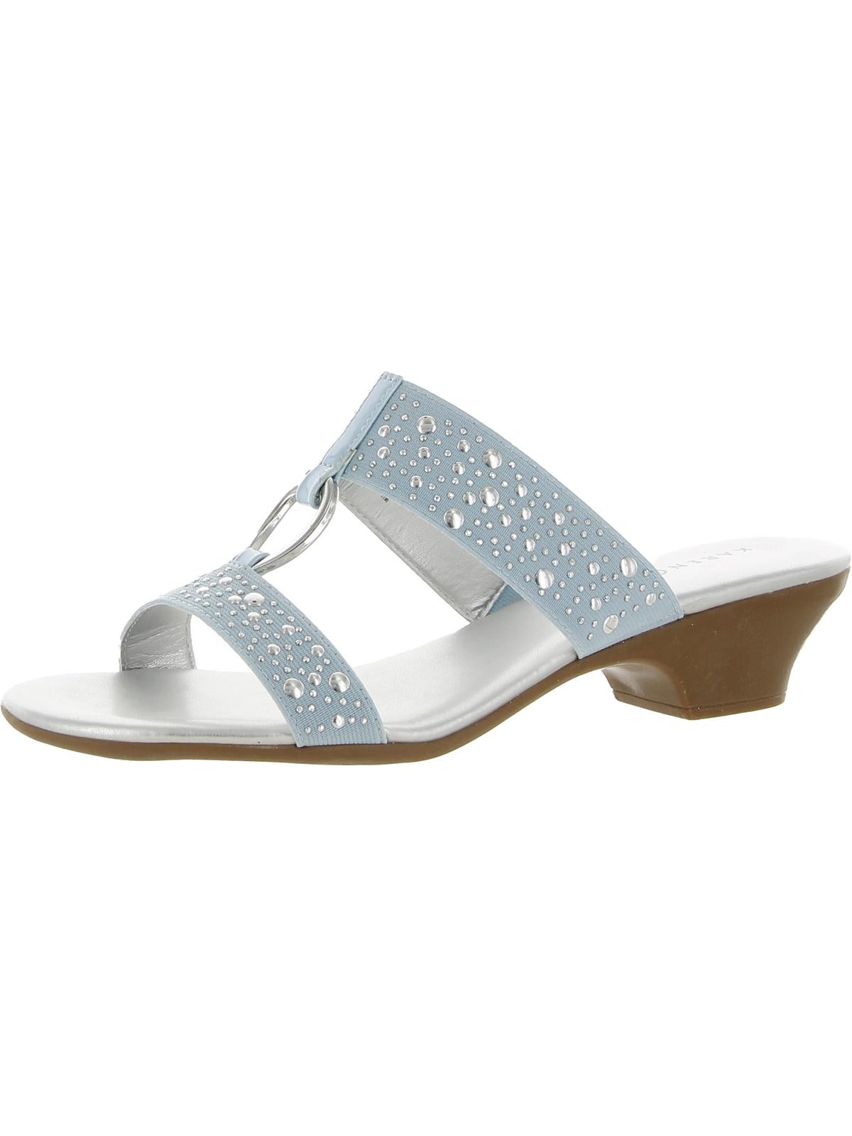 Karen Scott Womens Eanna Sandals Embellished Kitten Heels - Walmart.com