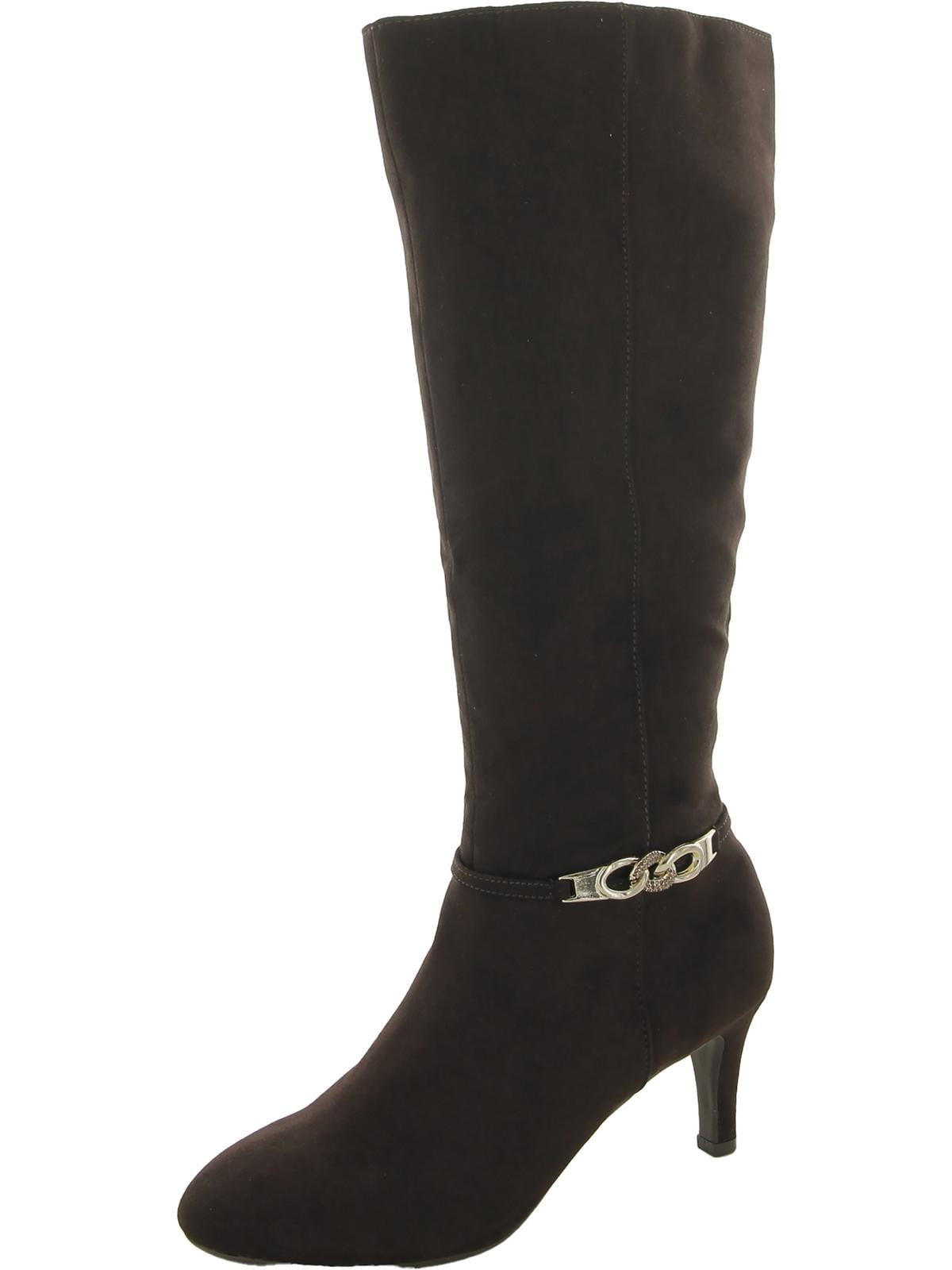Karen Scott Womens Hanna Faux Leather Tall Knee-High Boots - Walmart.com