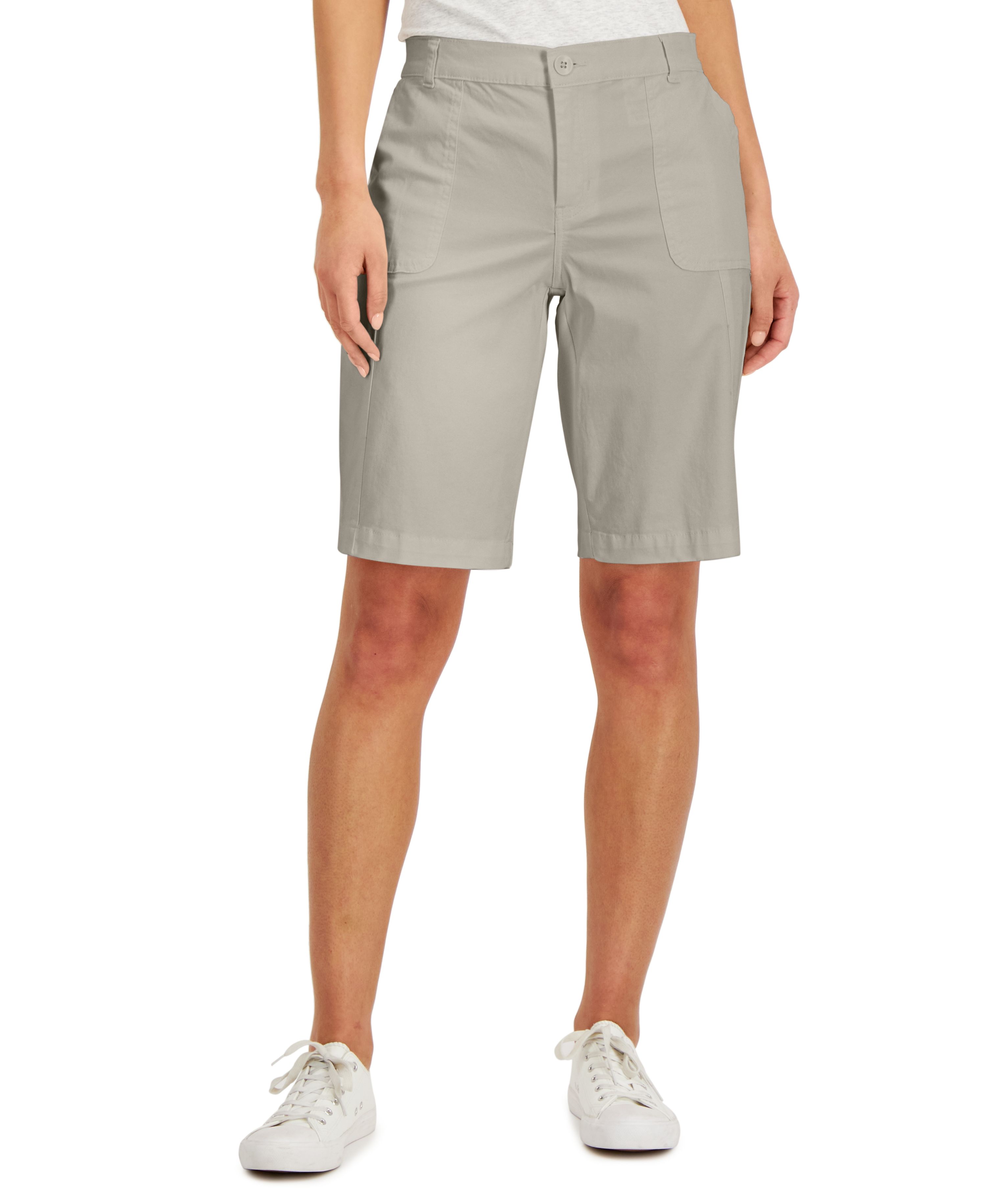 Karen Scott Womens Utility Pocket Shorts Stonewall 18 - Walmart.com