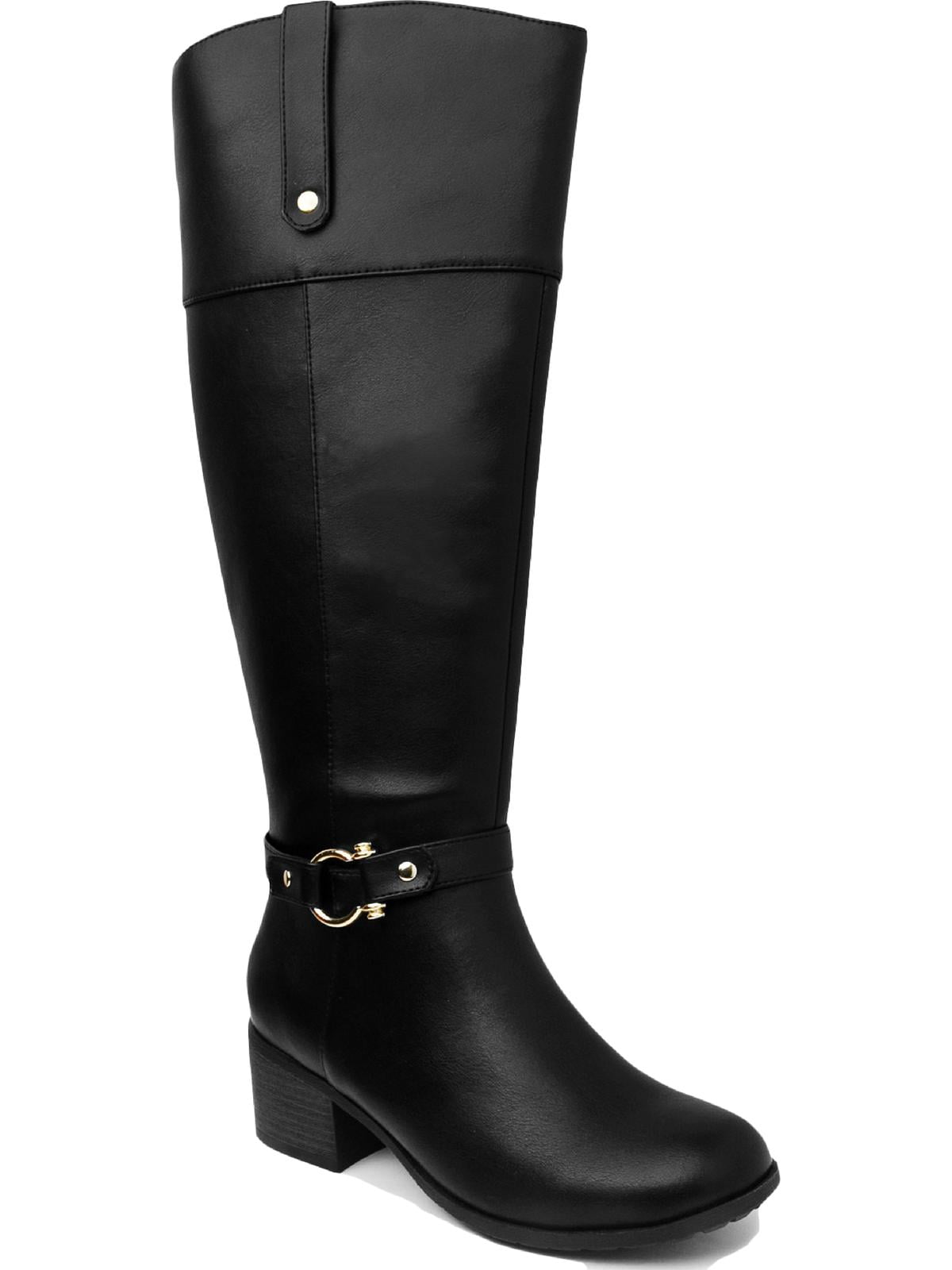 Karen Scott Womens Vickyy Embossed Faux Leather Knee-High Boots ...
