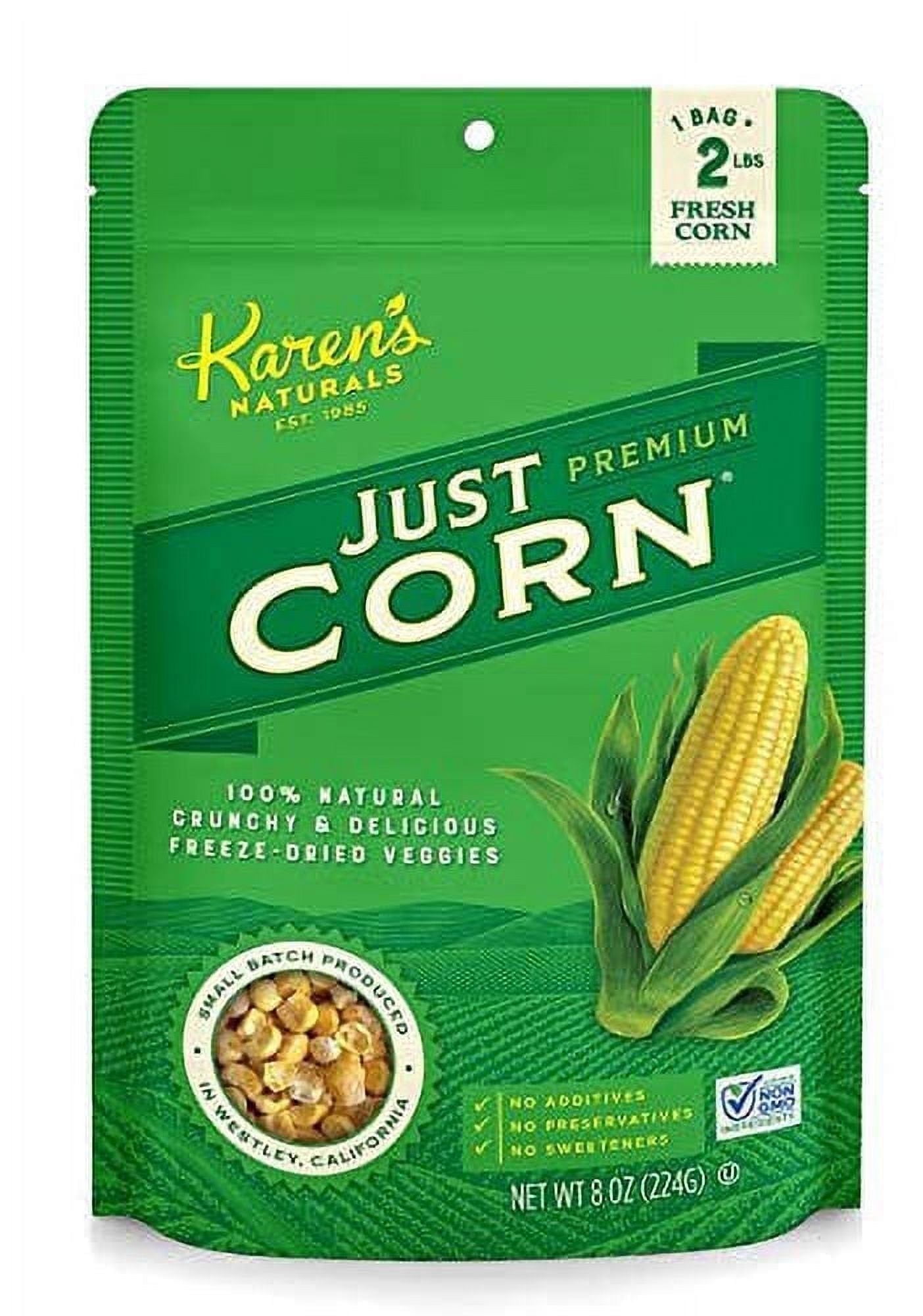 Karen's Naturals, Premium Freeze-Dried Veggies, Just Corn, 8 oz Pack of ...