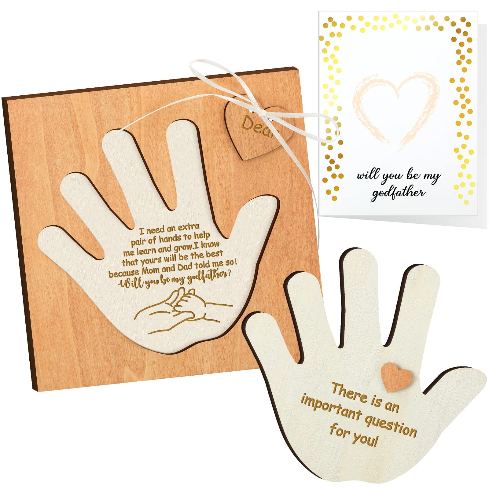 Karenhi 2 Pcs Godfather Proposal Gifts Set, Includes Wooden Godfather ...