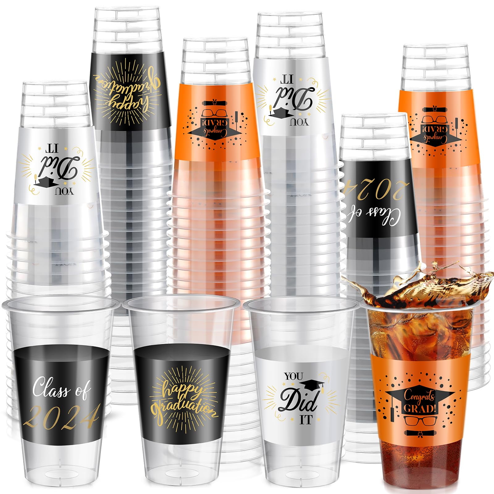 Karenhi Graduation Party Cups Disposable 16 Ounce Plastic Drinking Cup ...