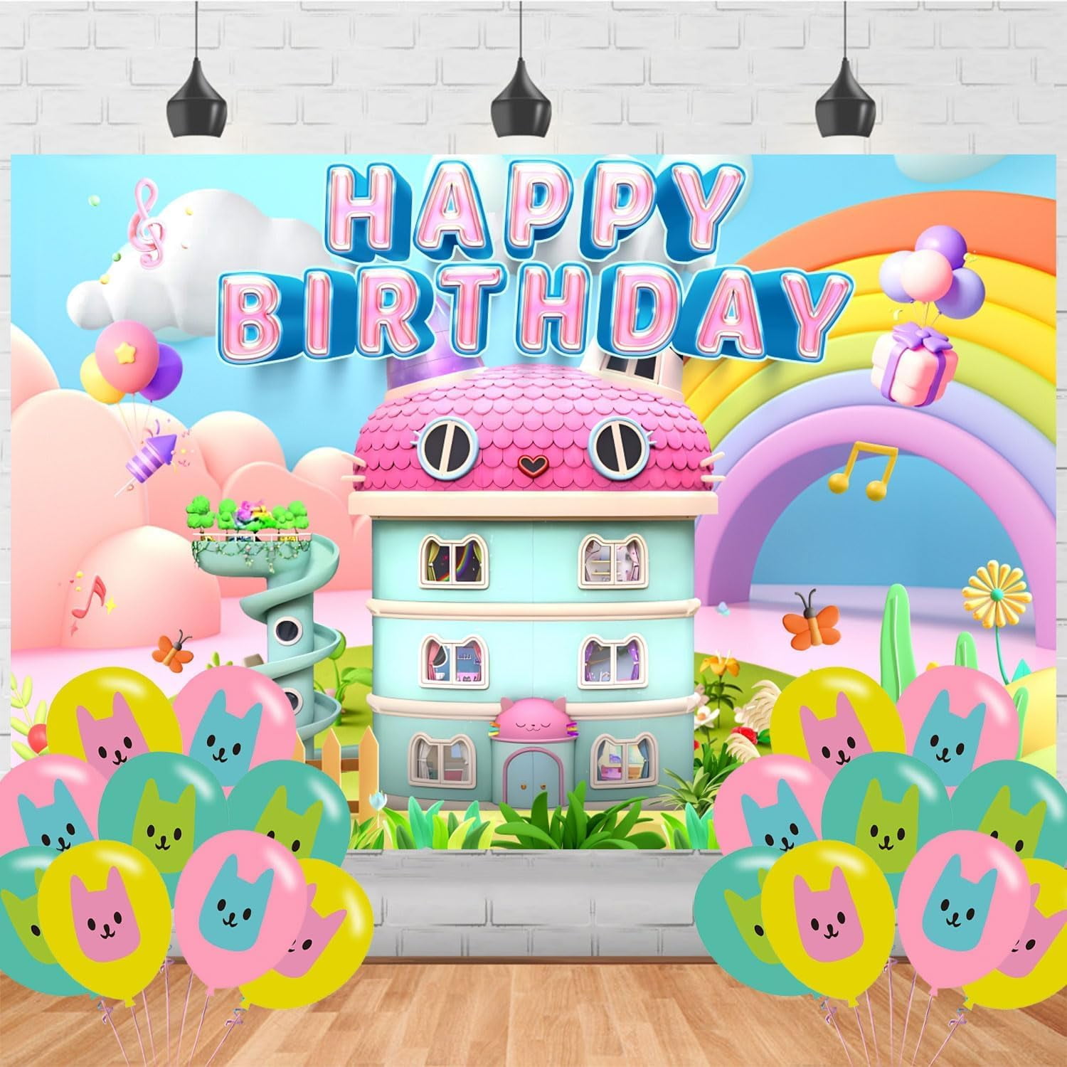 Karg Cartoon Birthday Decorations, House Theme KKS1 Backdrop Banner ...