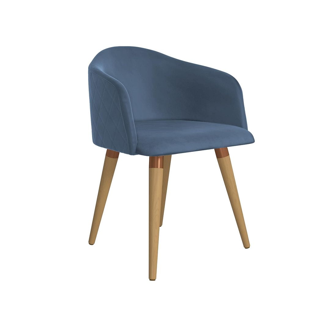Kari Velvet Matelass? Accent Chair in Blue - Walmart.com