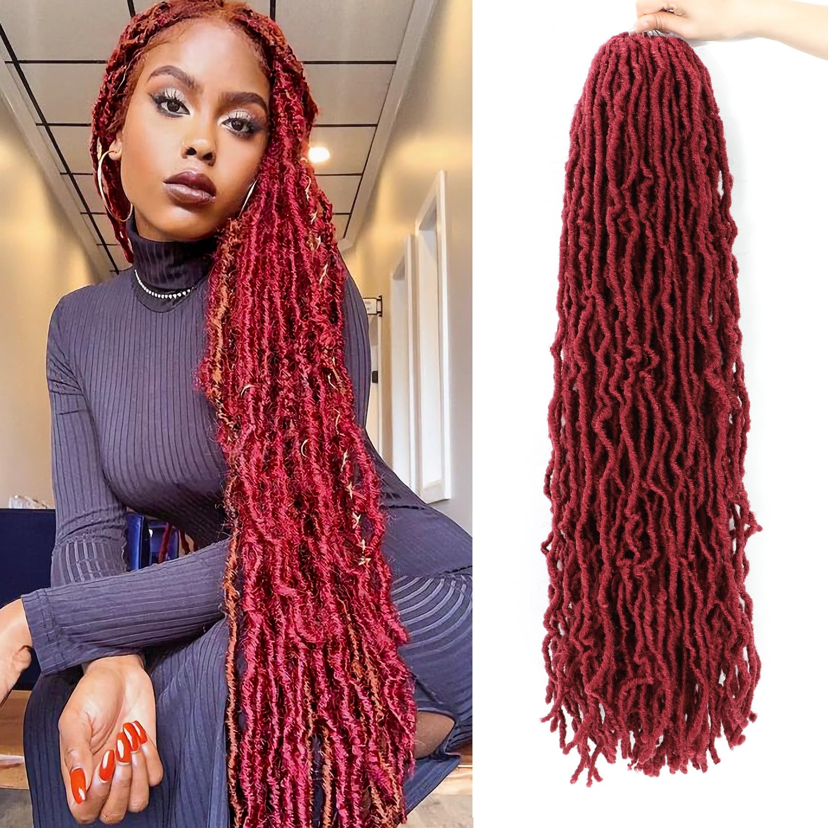 Karida Faux Locs Crochet Hair 30 Inch, 7 Packs Soft Locs Crochet Hair ...