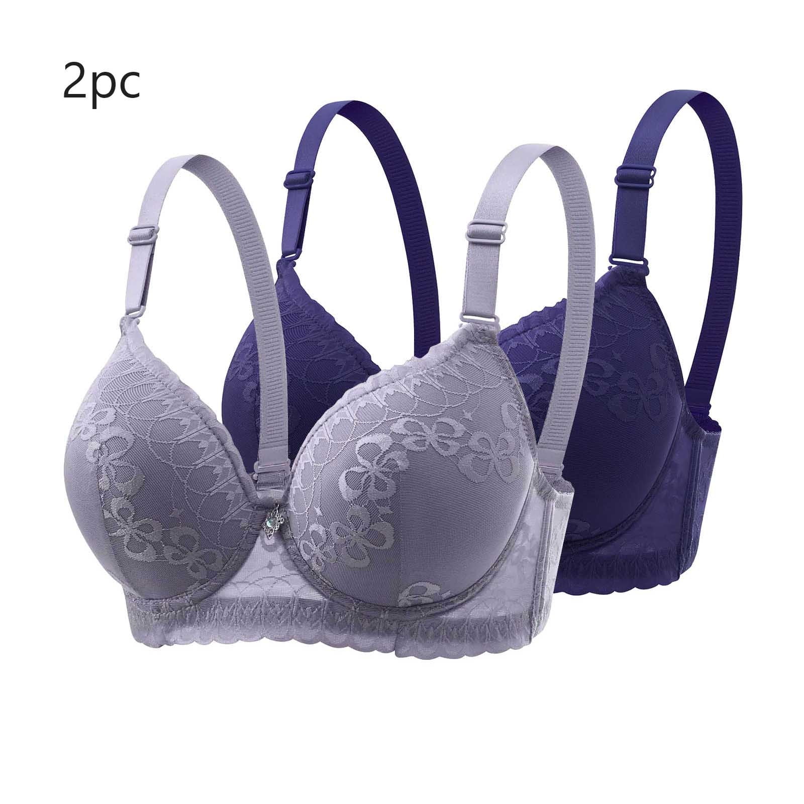 Karight 2 PC Bras for Women No Underwire Full Coverage Bralettes Comfy ...