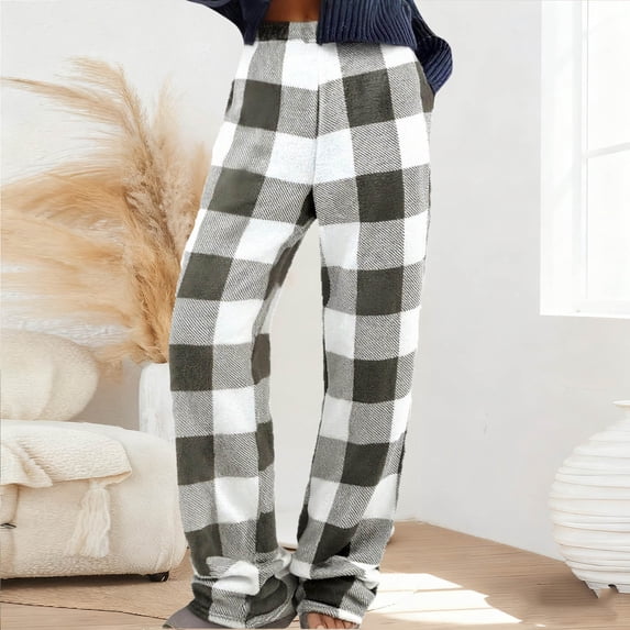 Karight Plush Pajama Pants Women Fluffy Fleece Lounge Pants Fuzzy Warm ...