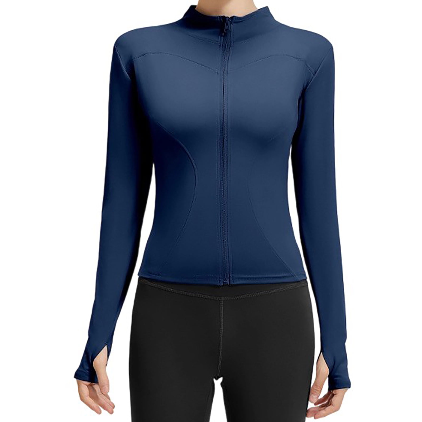 Karight Workout Jackets for Women, Full Zip Slim Fit Lightweight ...