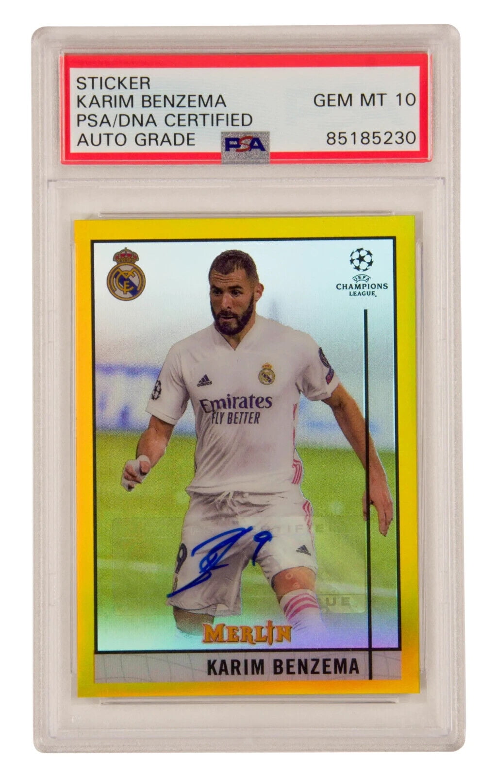 Karim Benzema Signed 2020-21 Topps Merlin Chrome Gold /50 – PSA 10 ...