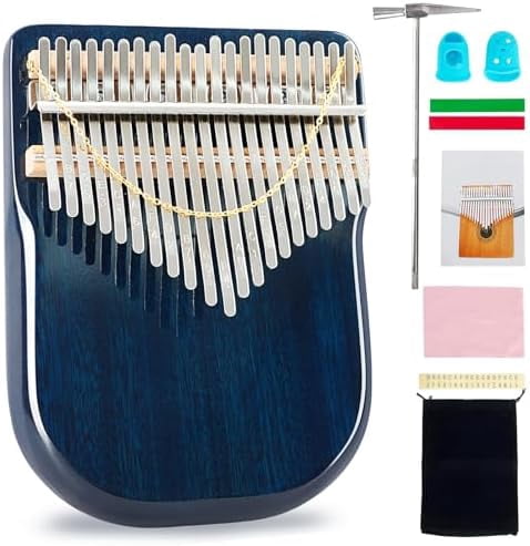 Karimba Thumb Piano 21 key Sapele solid wood Flat-board Portable Mbira ...