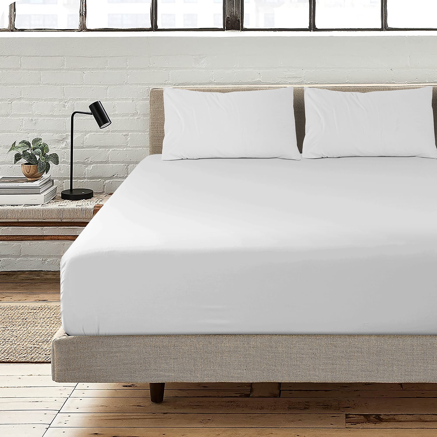 Karin Maki Full White Fitted Sheet Only Brushed Microfiber 1800 Thread ...