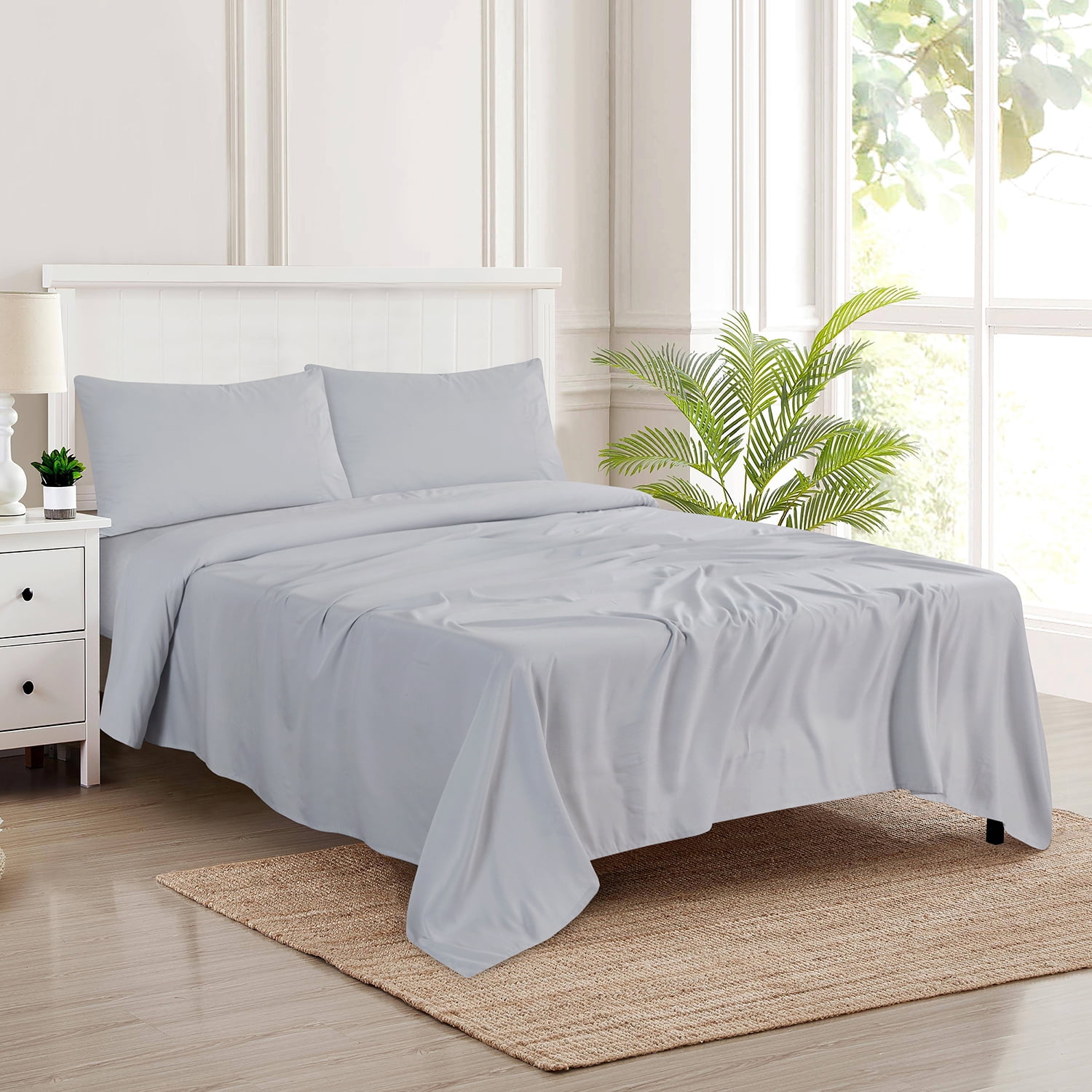 Karin Maki Queen Size Brushed Microfiber Sheet Set Egyptian Bedding Extra Soft Cooling Bed ...