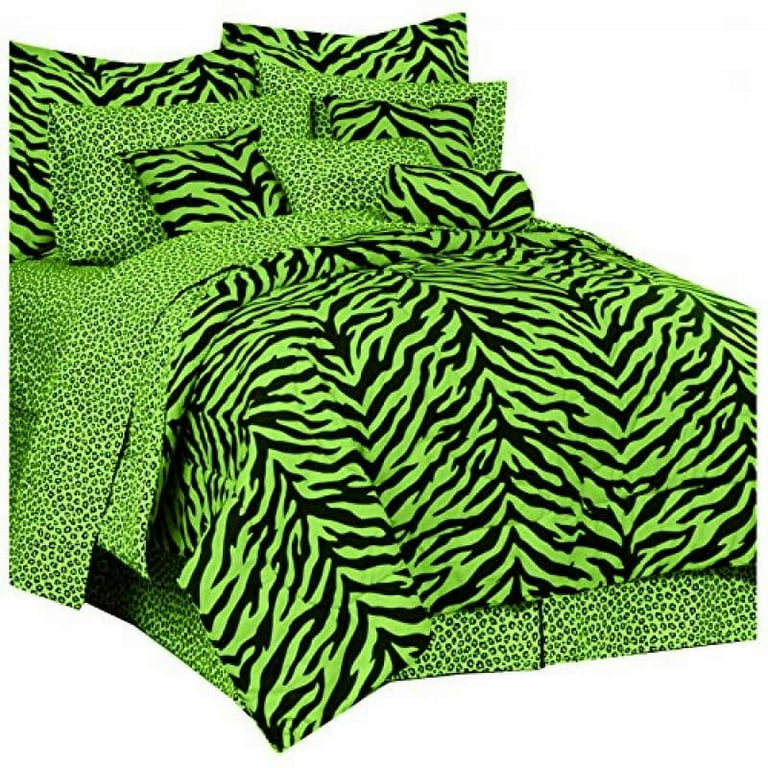 Lime Green Zebra Bedding
