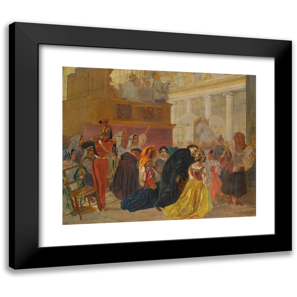 Karl Bryullov 14x12 Black Modern Framed Museum Art Print Titled - Study ...