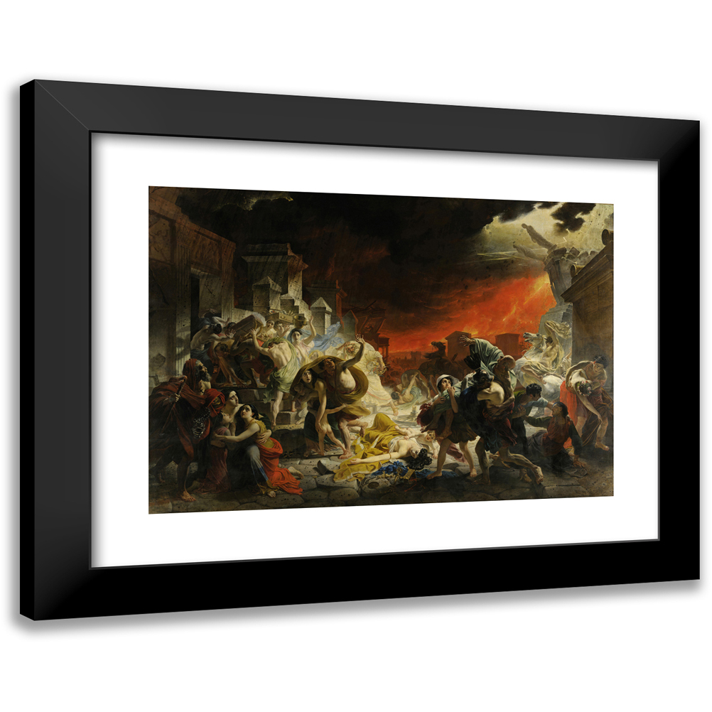 Karl Bryullov 18x14 Black Modern Framed Museum Art Print Titled - The Last Day of Pompeii (1830 ...