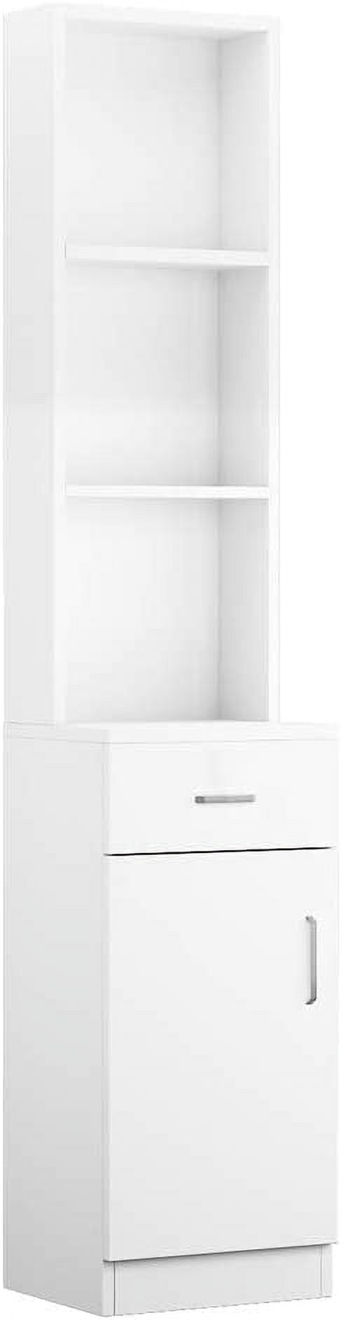 Karl Home 70" Tall Narrow Floor Standing Tower Cabinet with 3 Shelves ...