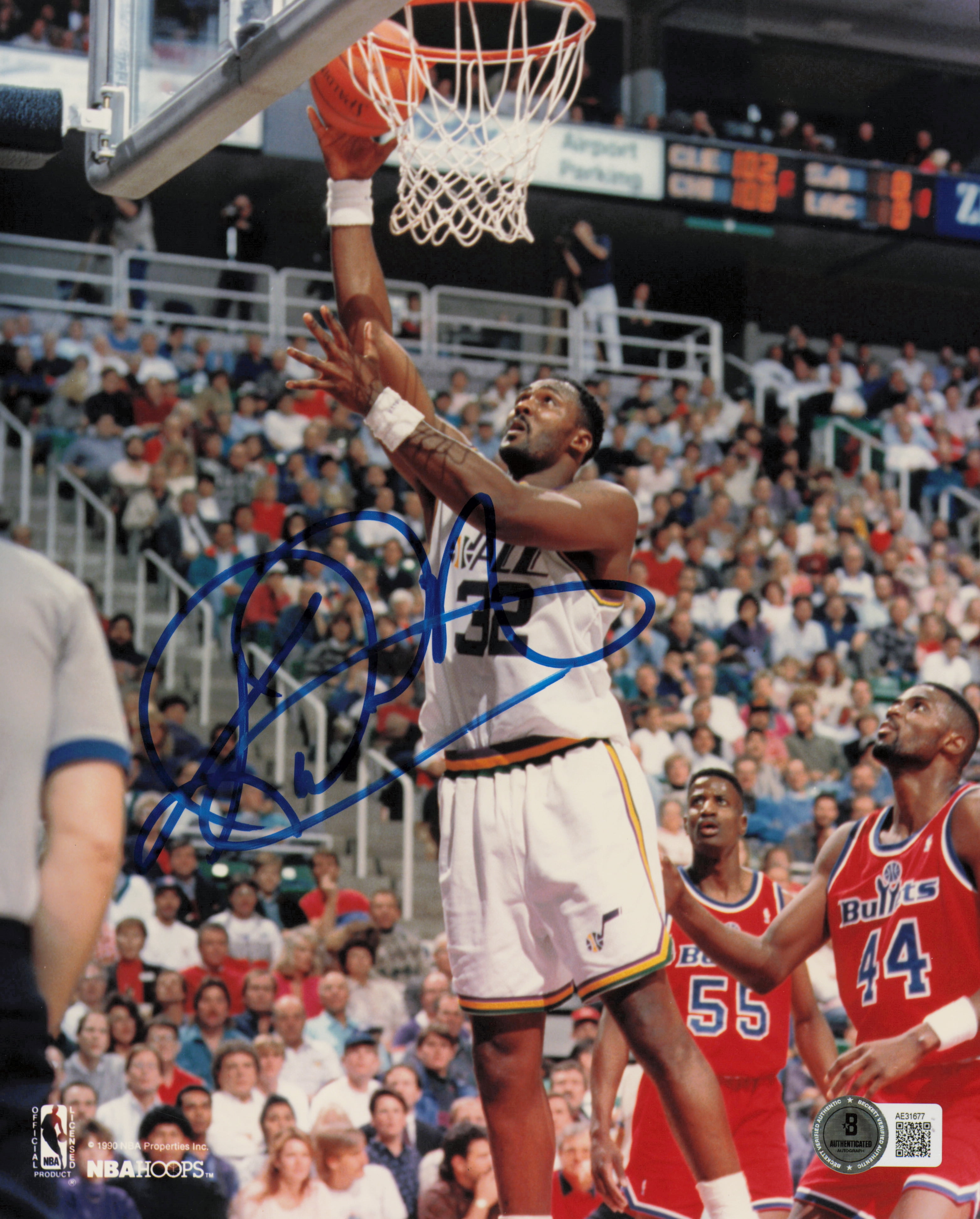 Karl Malone Autographed 8x10 Photo Utah Jazz Beckett BAS QR #AE31677 ...