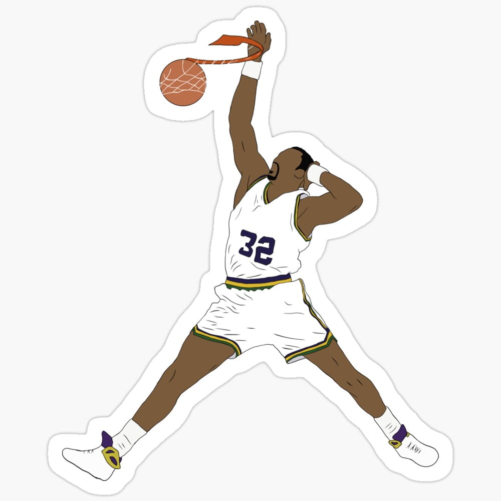 Karl Malone Signature Dunk Sticker Phone Decal Water Bottle Stickers ...