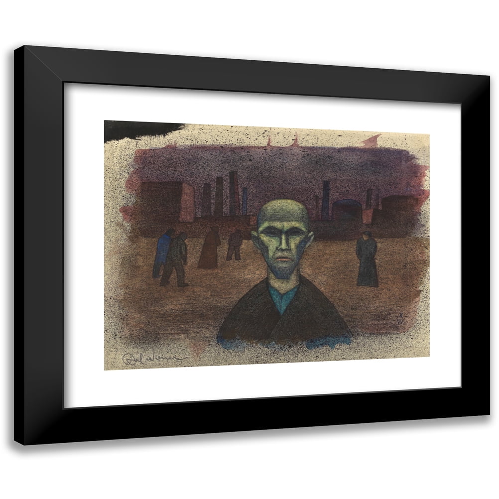 Karl Wiener 14x12 Black Modern Framed Museum Art Print Titled - People ...