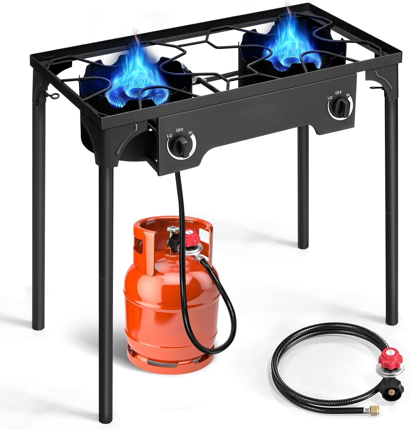 Karl home 2 Burner Propane Gas Stove, 15,0000 BTU Camping Cooker with ...