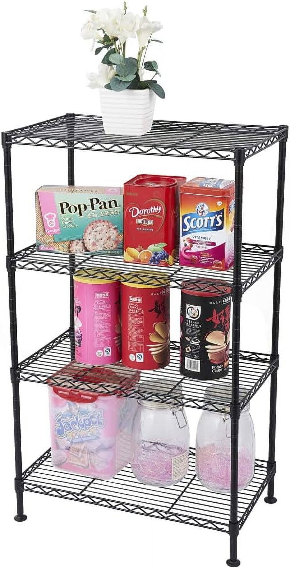 Karl home 4-Tier Heavy Duty Metal Storage Shelves, Adjustable Wire ...