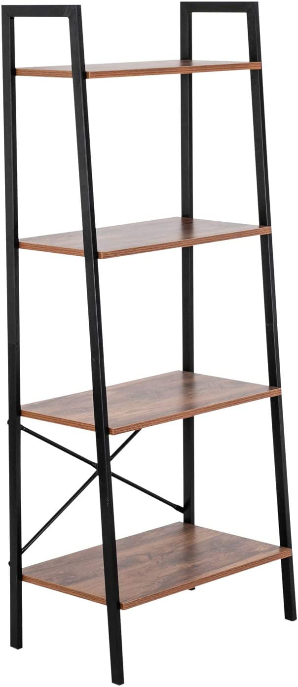 Karl home 4-Tier Ladder Shelf, Industrial Storage Rack Shelves with ...