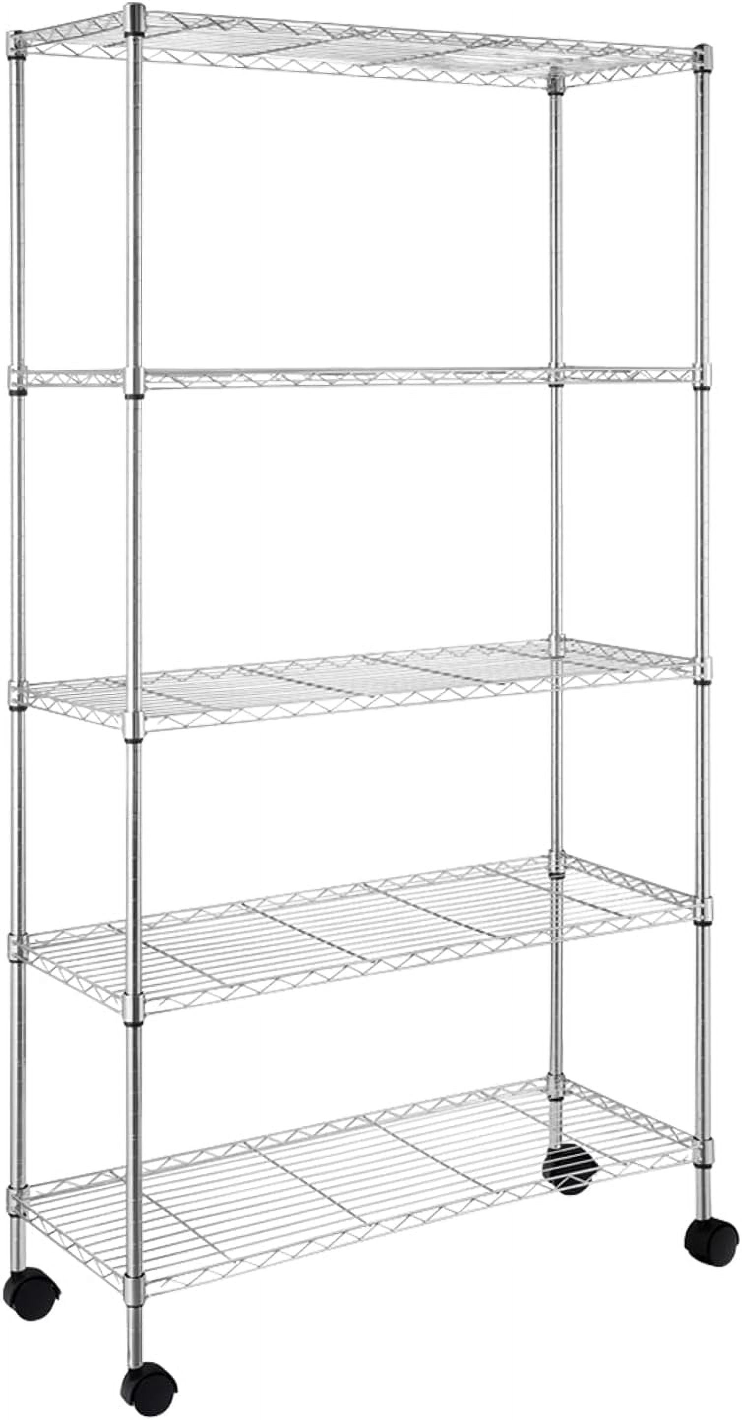Karl home 5 - Wire Shelving Unit with Wheels, Adjustable Shelves Metal ...
