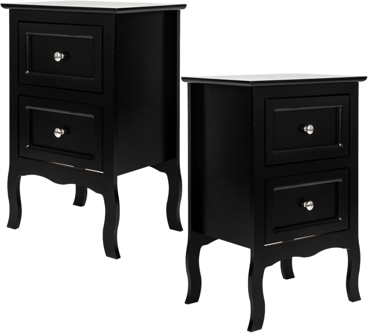 Karl home Black Nightstand Set of 2 for Bedroom, Vintage Small Night ...