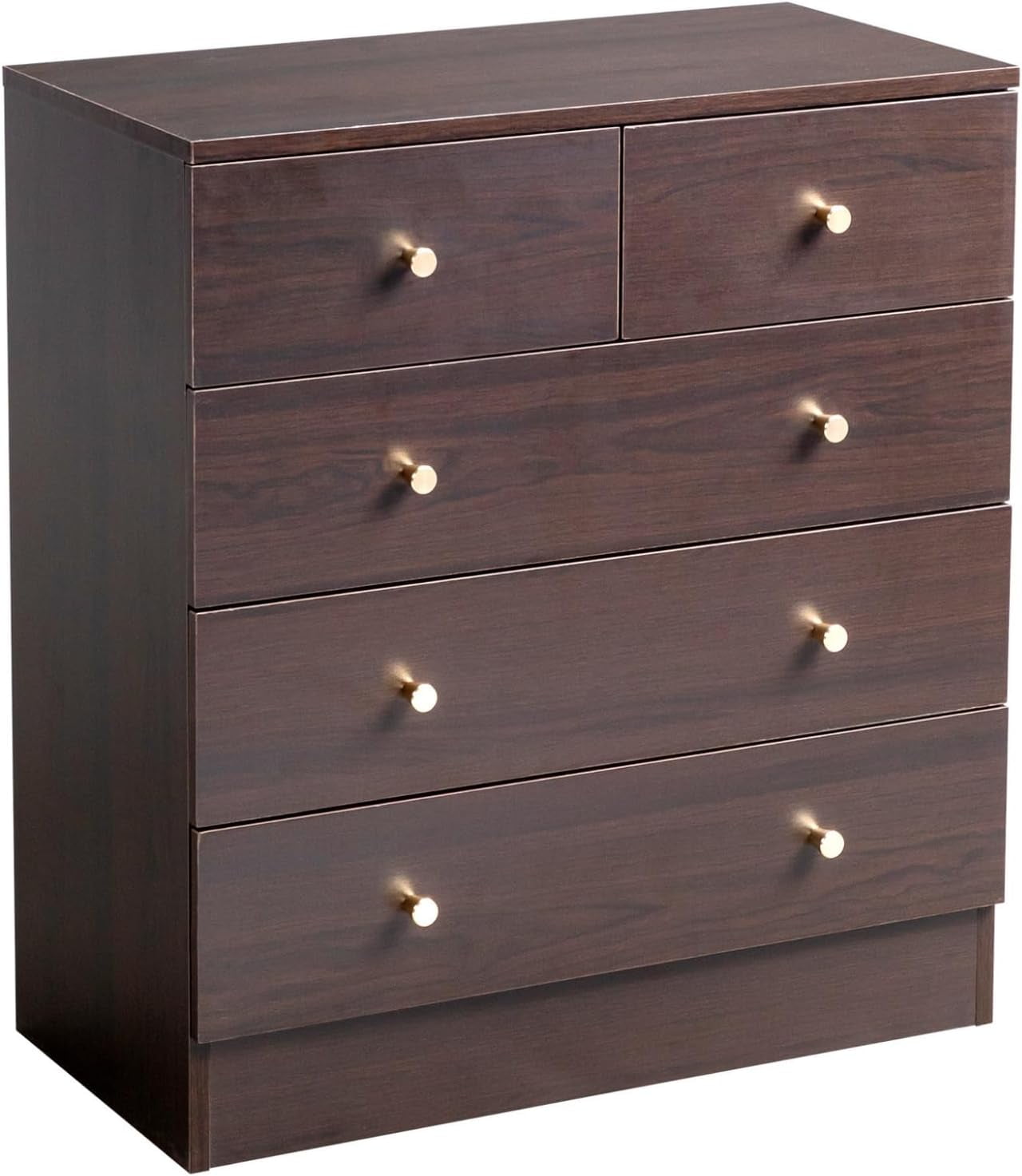Karl home Brown 5 Drawer Dresser for Bedroom, Modern Wood Dresser Chest ...