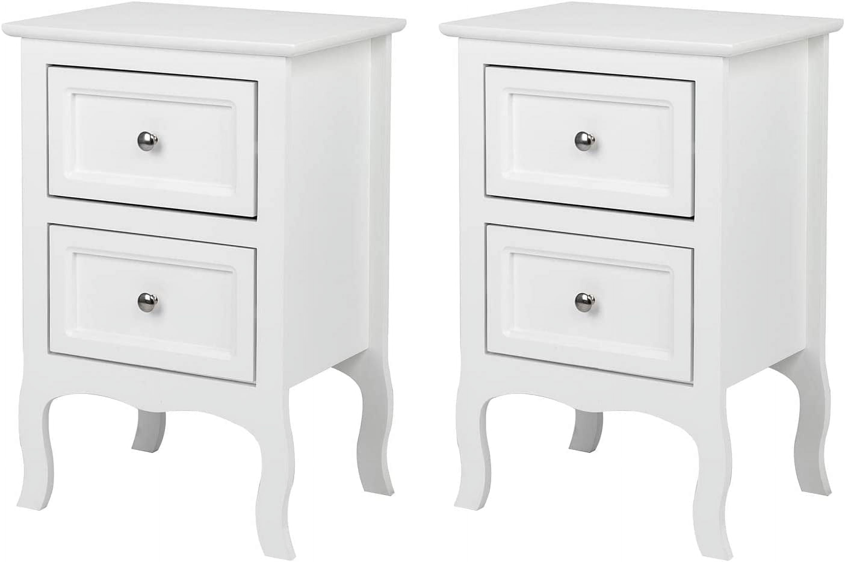 Karl home Brown Nightstand Set of 2 for Bedroom, Vintage Small Night ...