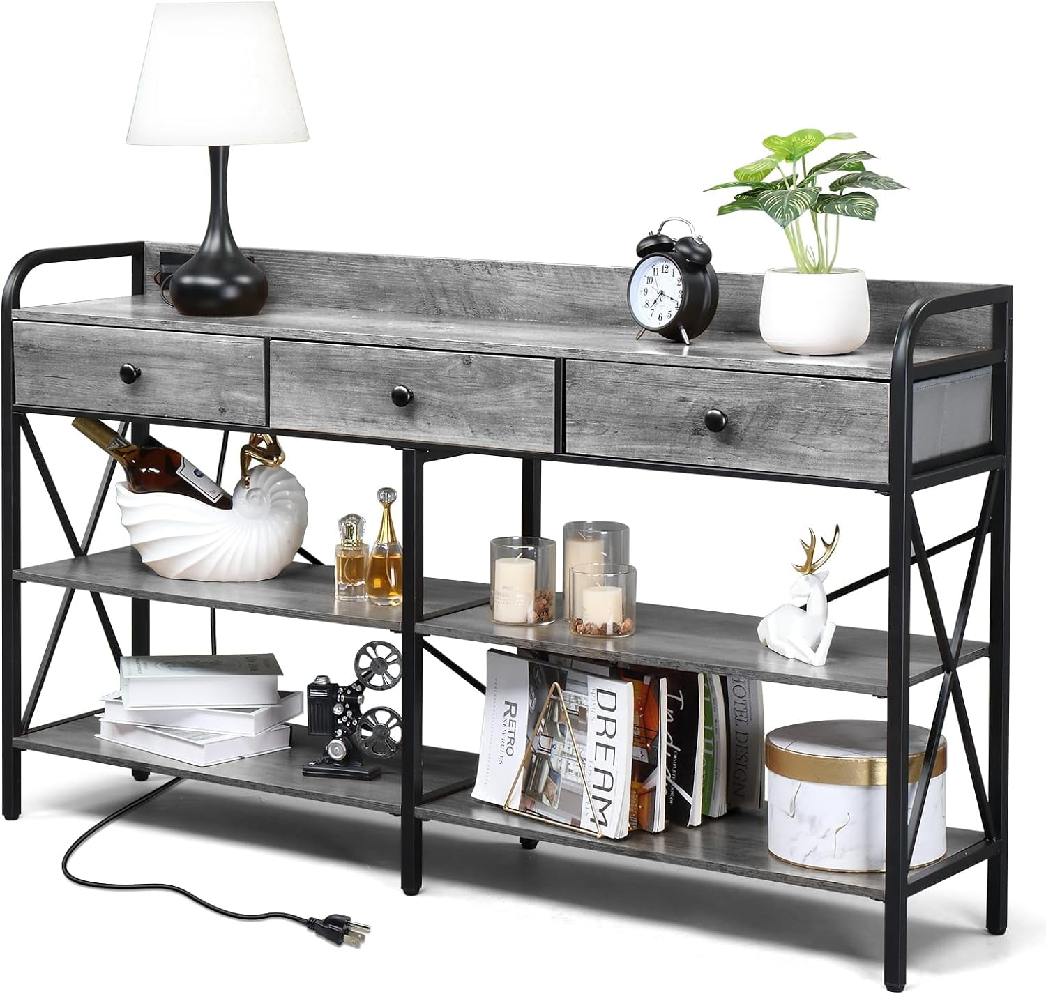 Karl home Console Table with USB Ports and Outlets, Entryway Table Sofa ...